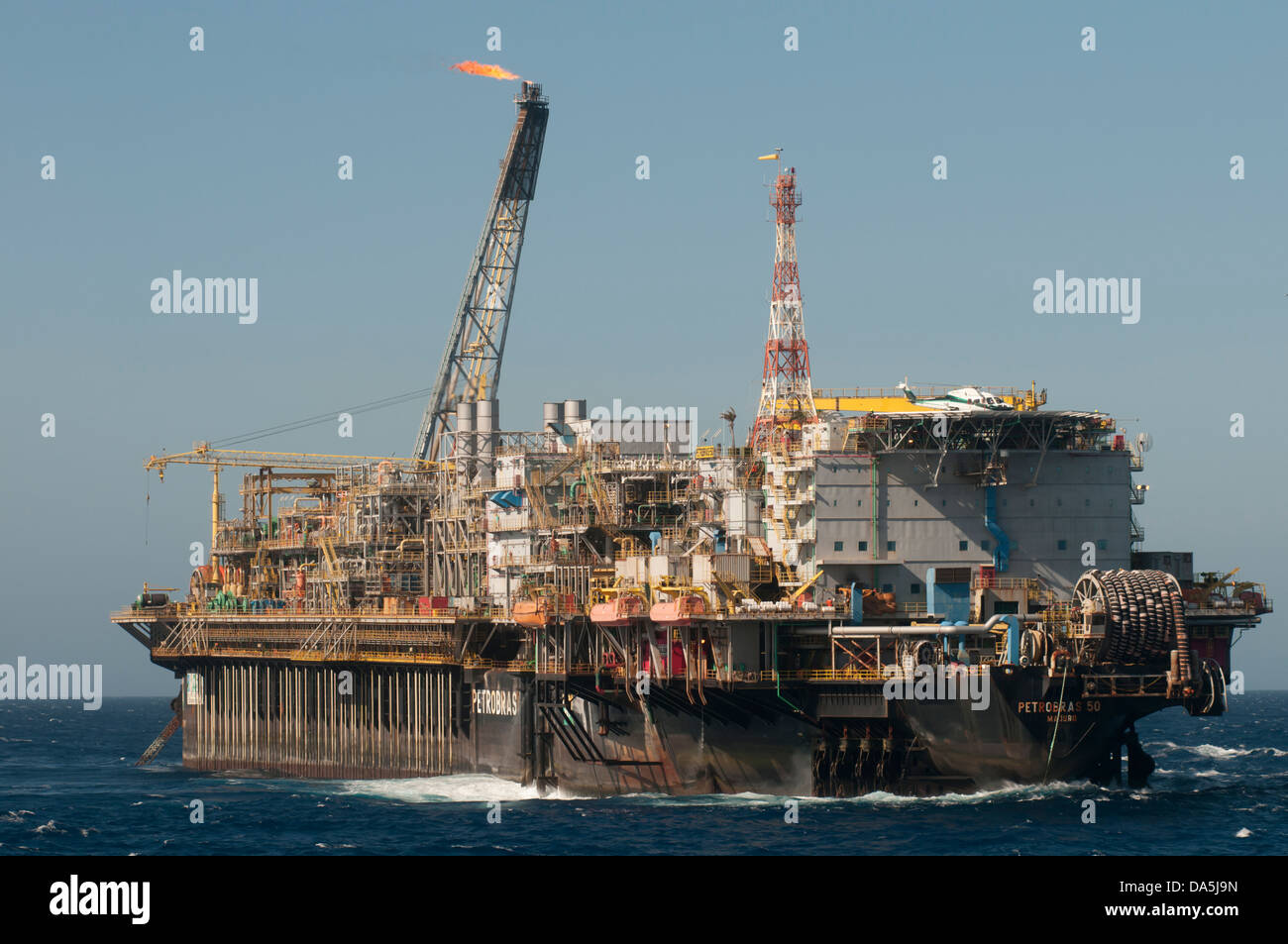 Helicopter landing landed departing from fpso p50 hi-res stock ...