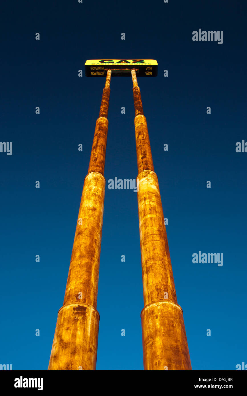 GIANT RUSTED OLD GAS STATION SIGN Stock Photo - Alamy