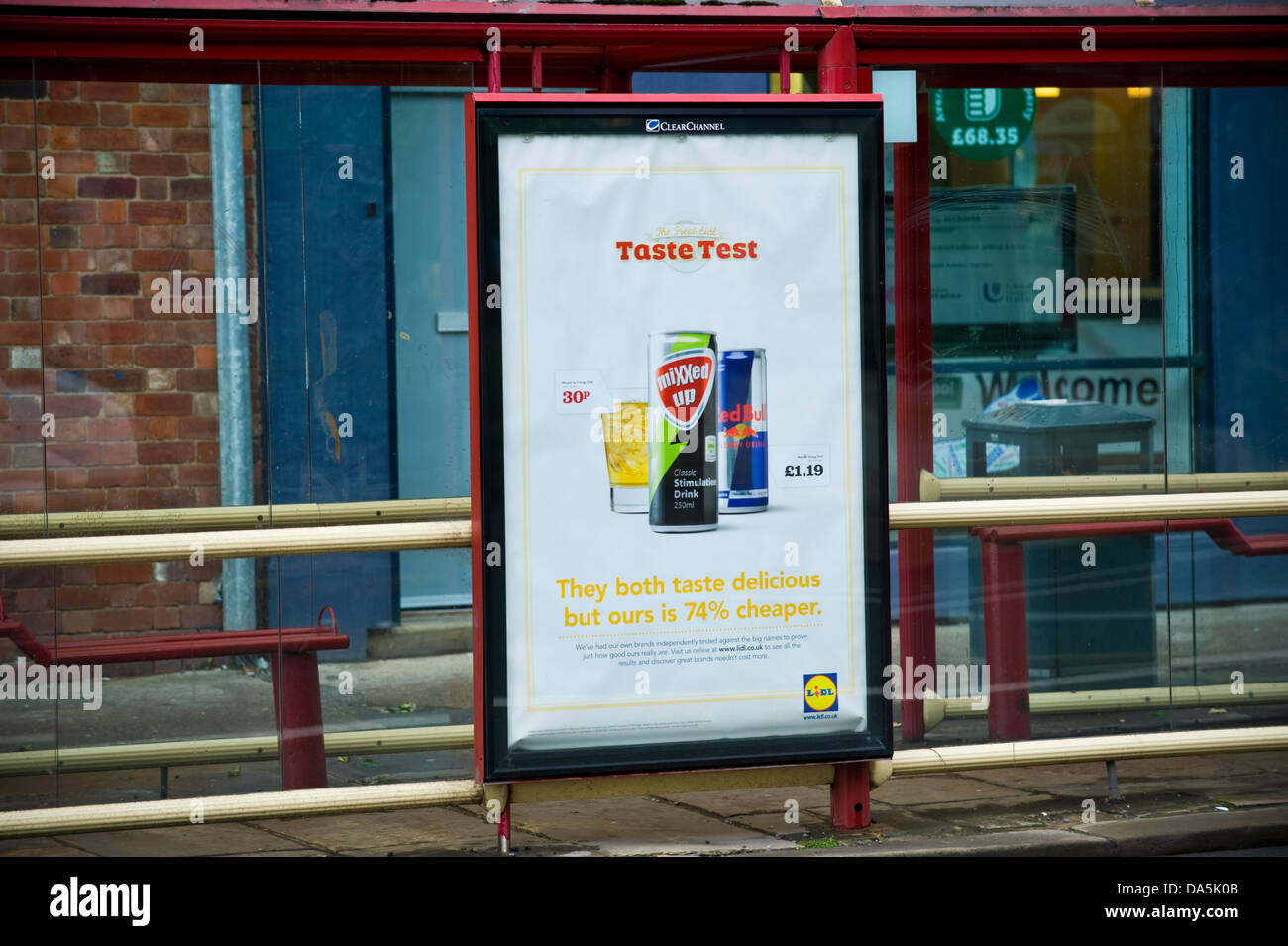 Bus shelter with ClearChannel billboard poster advertising Lidl ...