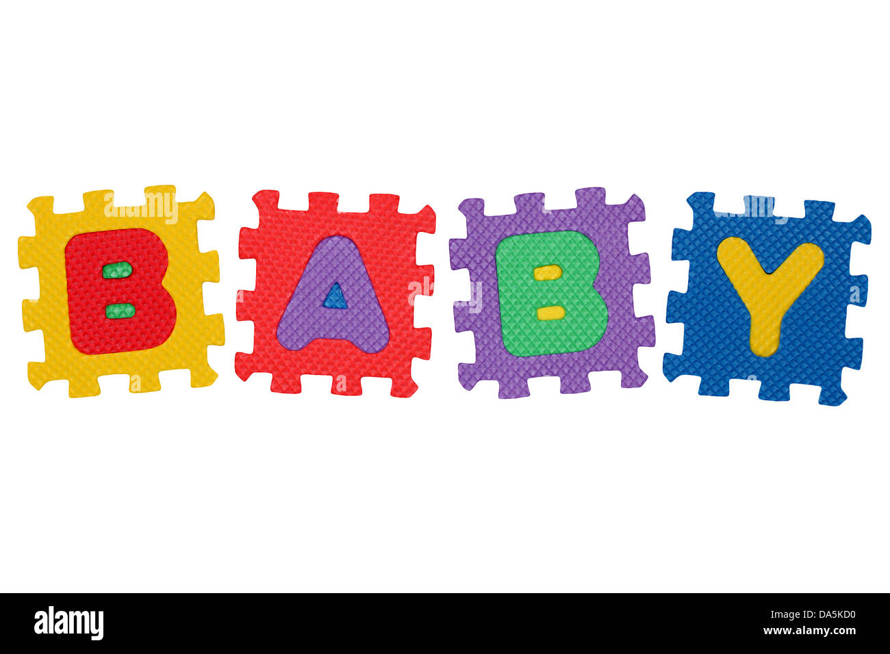 Word Baby, from letter puzzle, isolated on white background Stock Photo ...