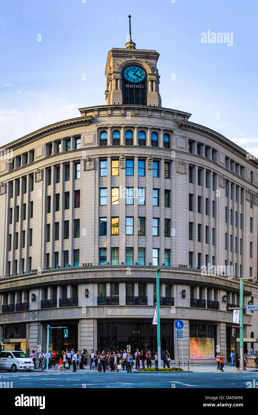 Japan, Asia, Tokyo, City, Ginza, District, Wako, Building, architecture ...