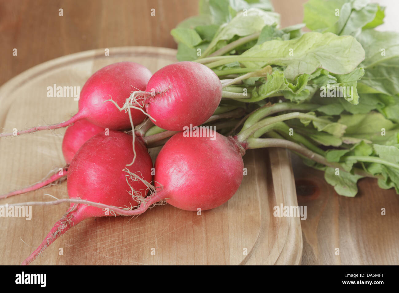 heap of ripe radishes, on wood table Stock Photo - Alamy
