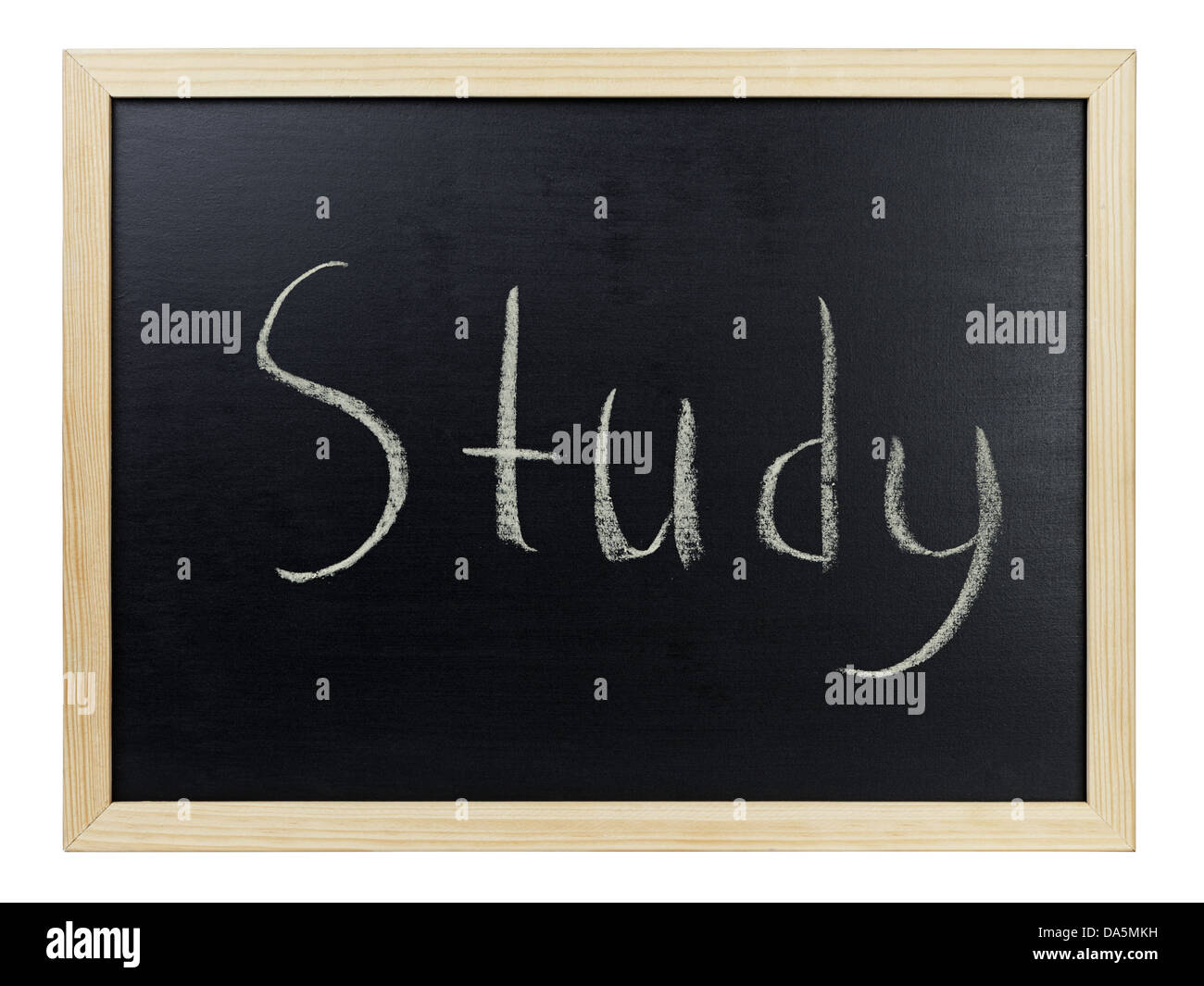 Study writing on blackboard, isolated on white Stock Photo - Alamy