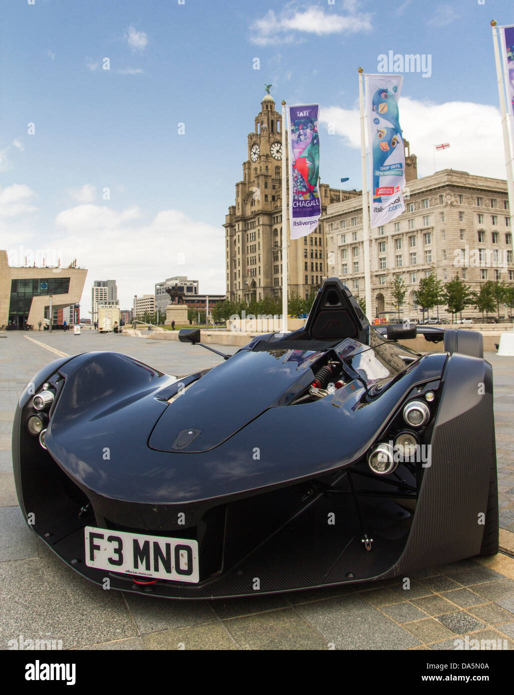 The BAC Mono, on Liverpool's historic waterfront, with the Cunard ...