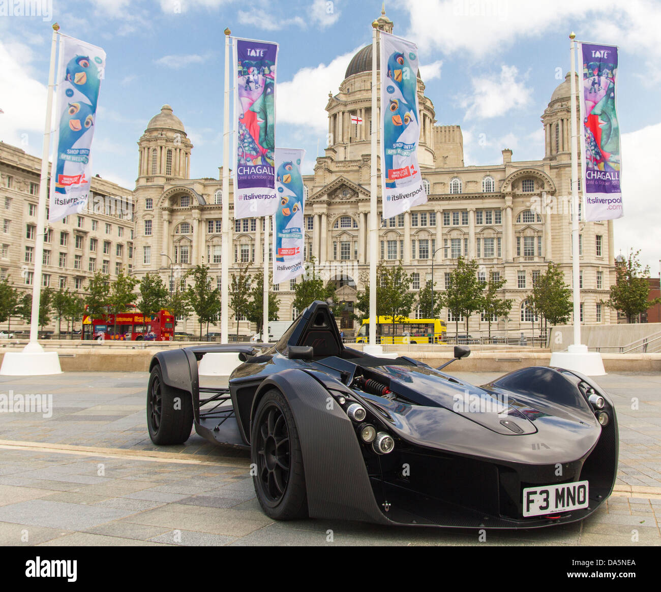 The BAC Mono supercar, in front of the Port of Liverpool building on ...