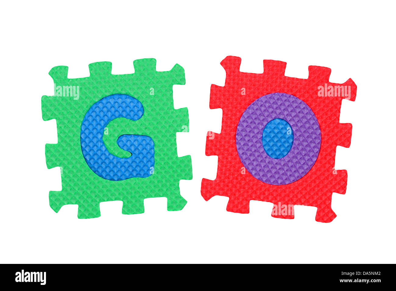 This is a word Go, from letter puzzle, isolated on white Stock Photo ...