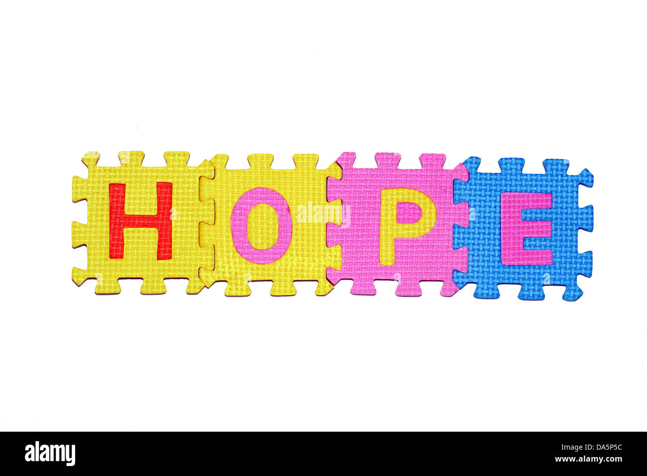 Word Hope from letter puzzle, isolated on white background Stock Photo ...