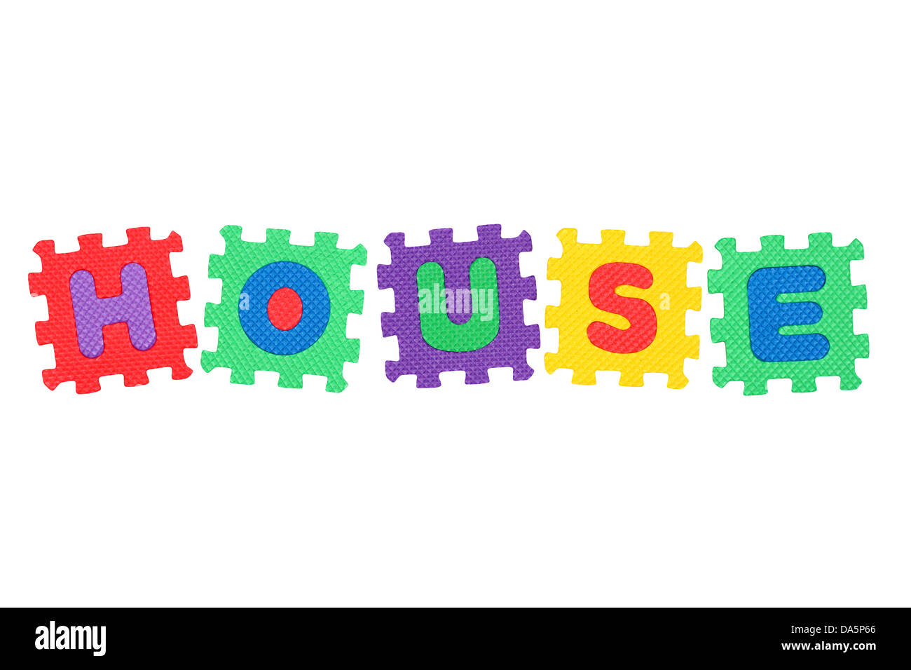 Word House from letter puzzle, isolated on white background Stock Photo ...