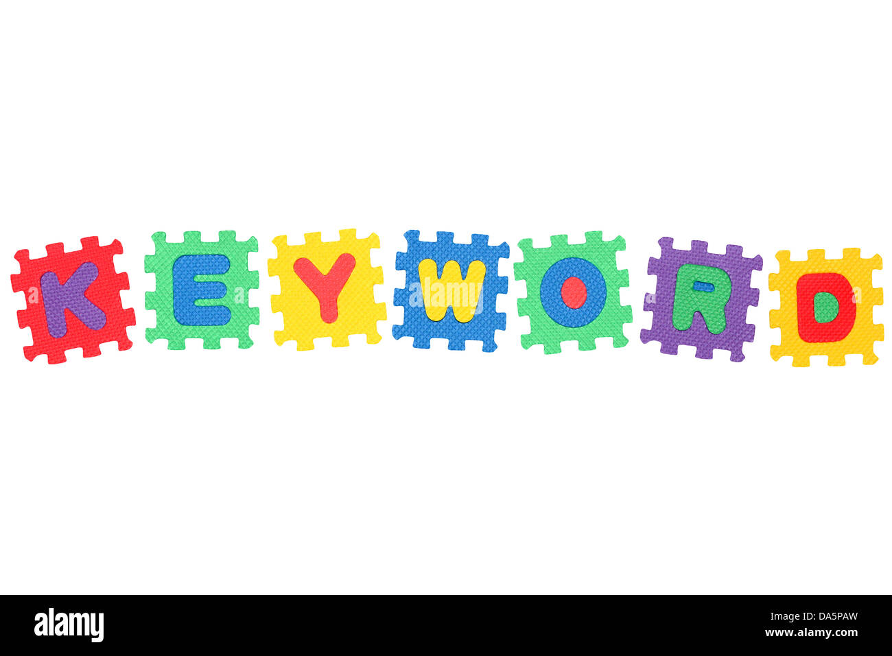 Word Keyword from letter puzzle, isolated on white background Stock ...