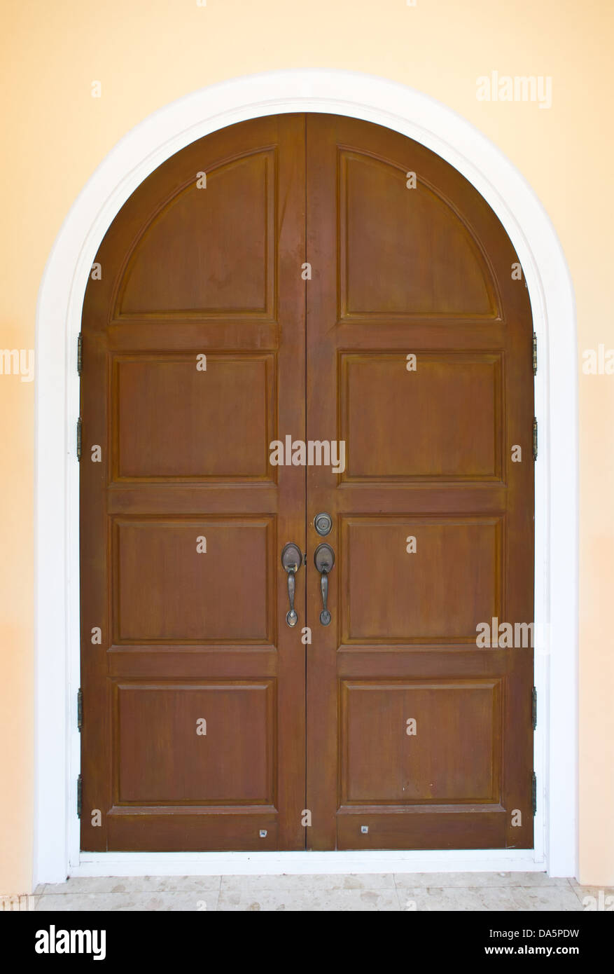 The elegance wooden arc door Stock Photo - Alamy