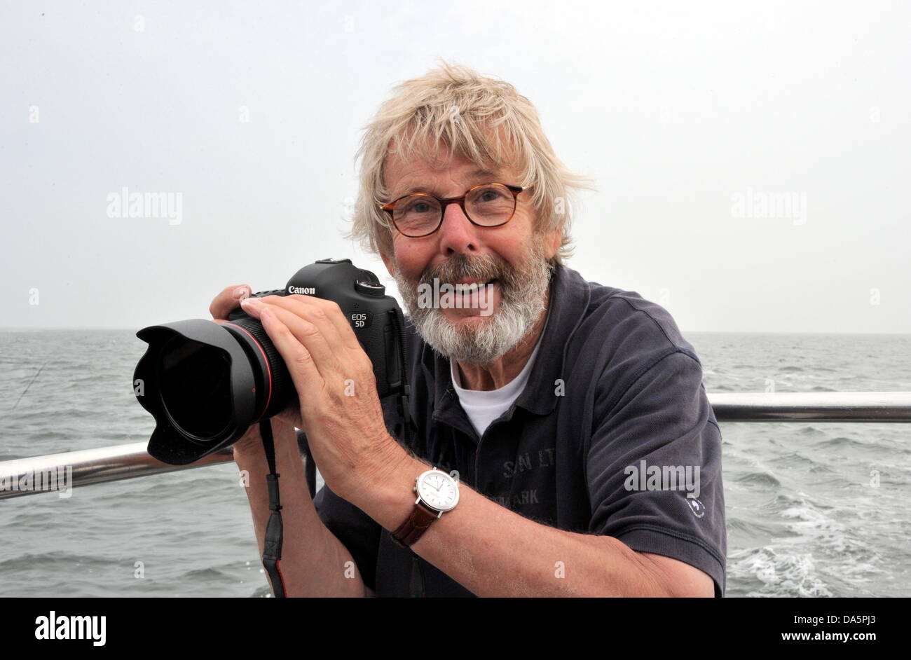Wilfried Dunckel, initiator of a Photo-Safari is pictured on a boat off ...