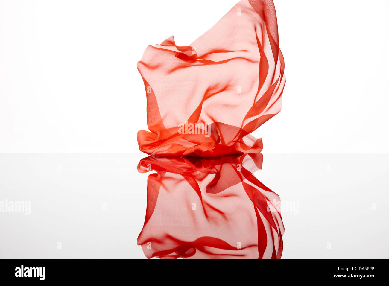 chiffon floating fabric blowing wind falling frozen pretty shapes Stock ...