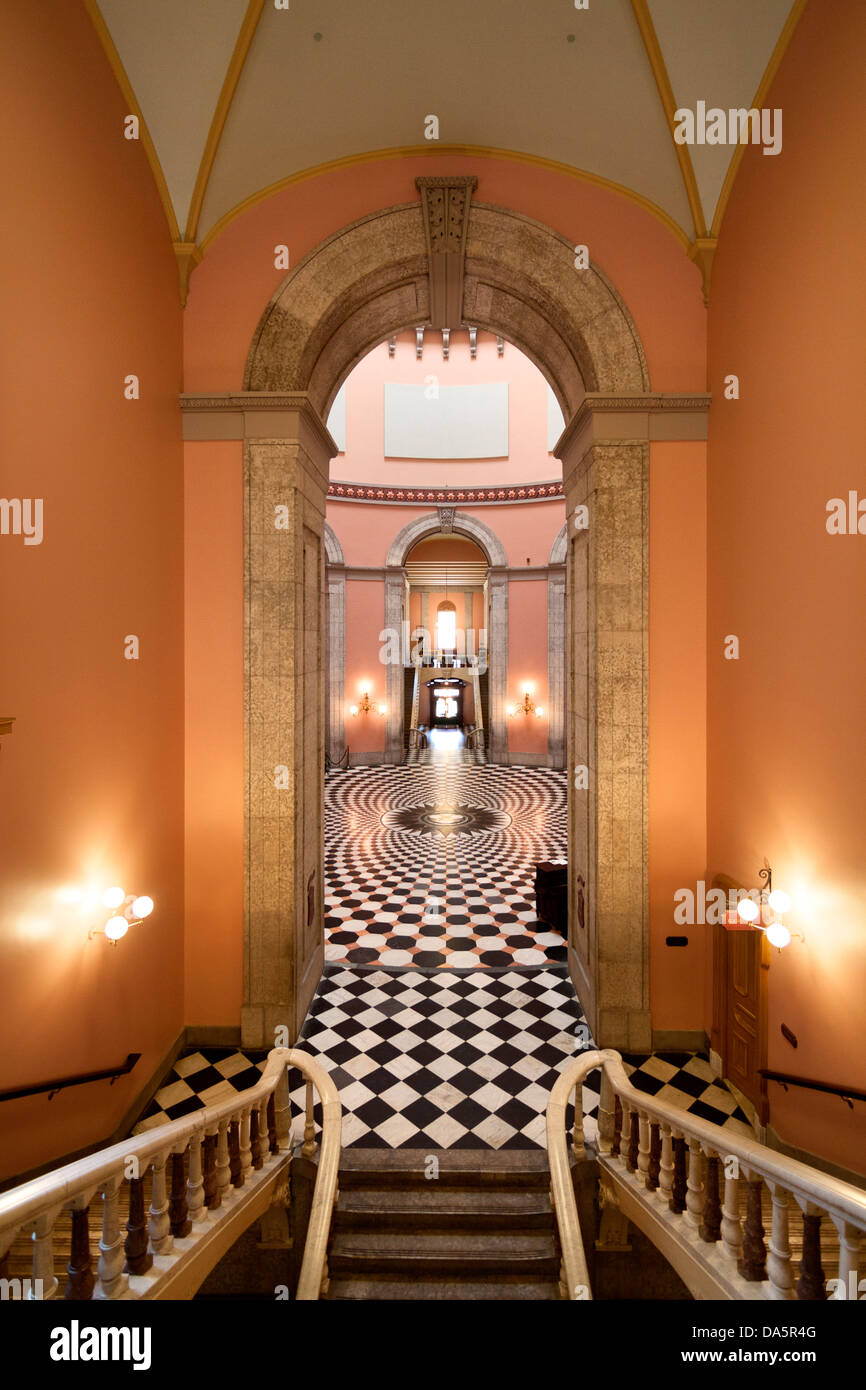 A hallway inside the Ohio State Capitol Building in Columbus, Ohio, USA ...