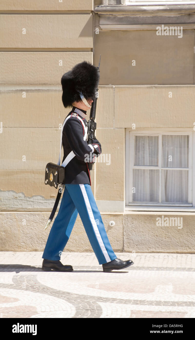 Copenhagen Denmark EU One of the Royal Life Guards guarding the ...
