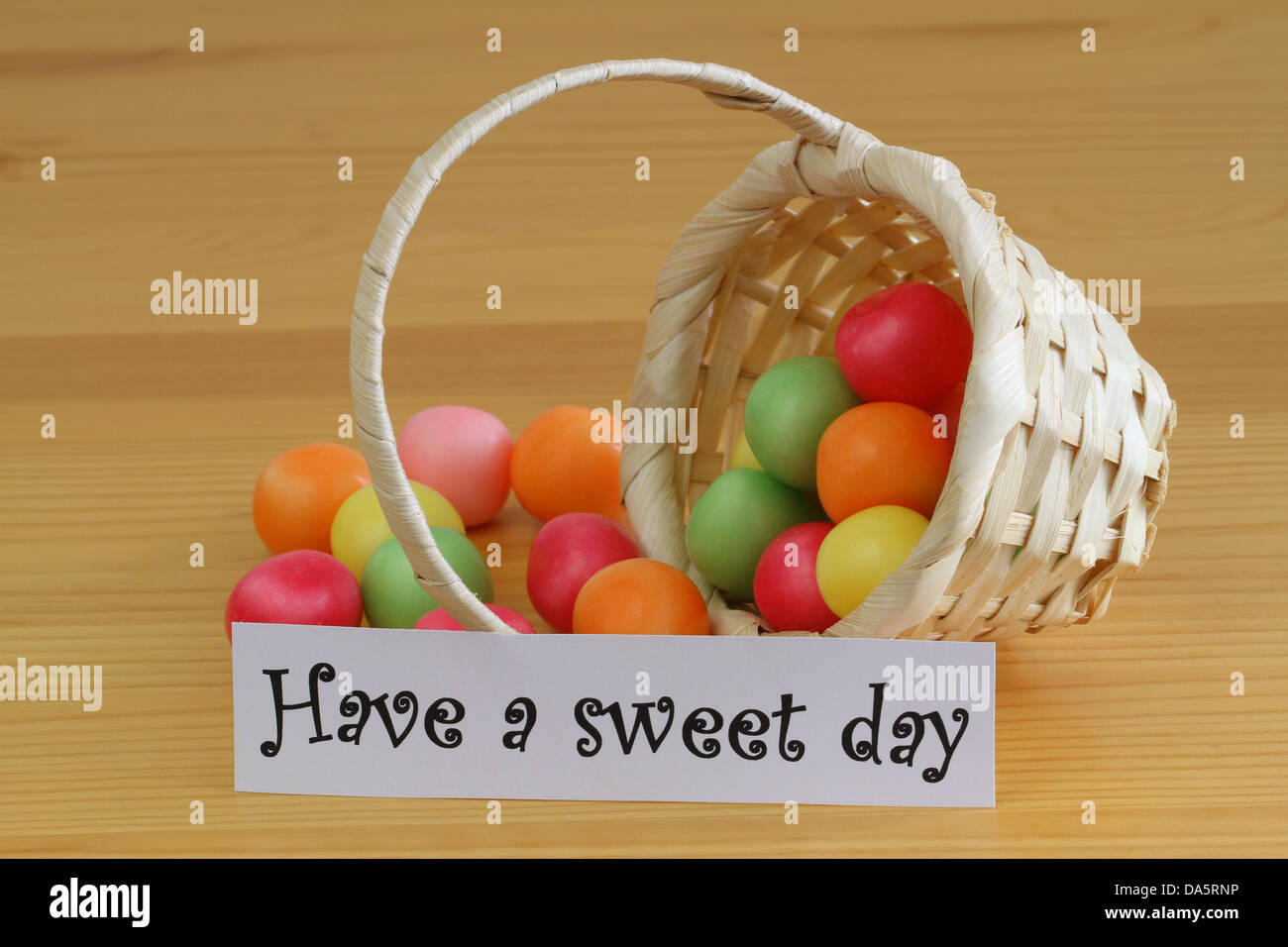 Have a sweet day note and colorful candy Stock Photo - Alamy