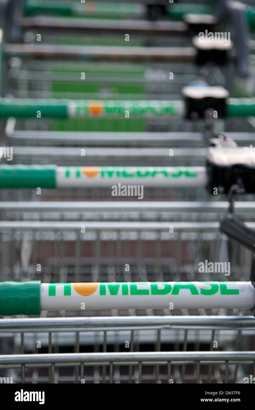 A line of homebase trolleys Stock Photo - Alamy
