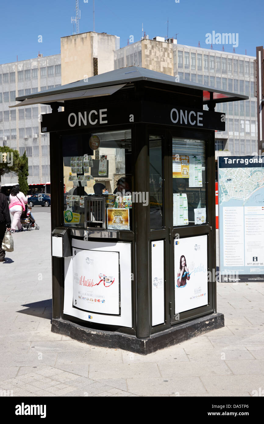 once lottery ticket kiosk on a street in tarragona catalonia spain ...