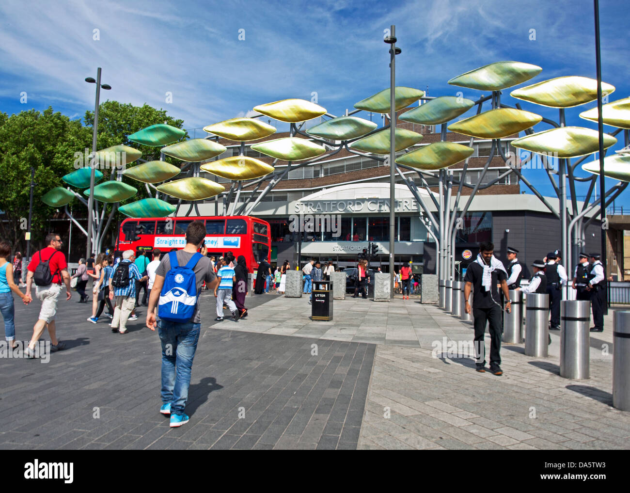 View of the Stratford Shoal sculpture at the entrance of Stratford ...