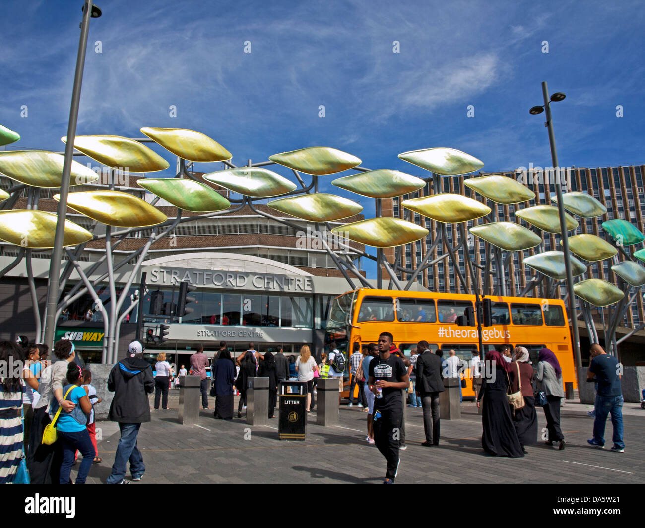 View of the Stratford Shoal sculpture at the entrance of Stratford ...