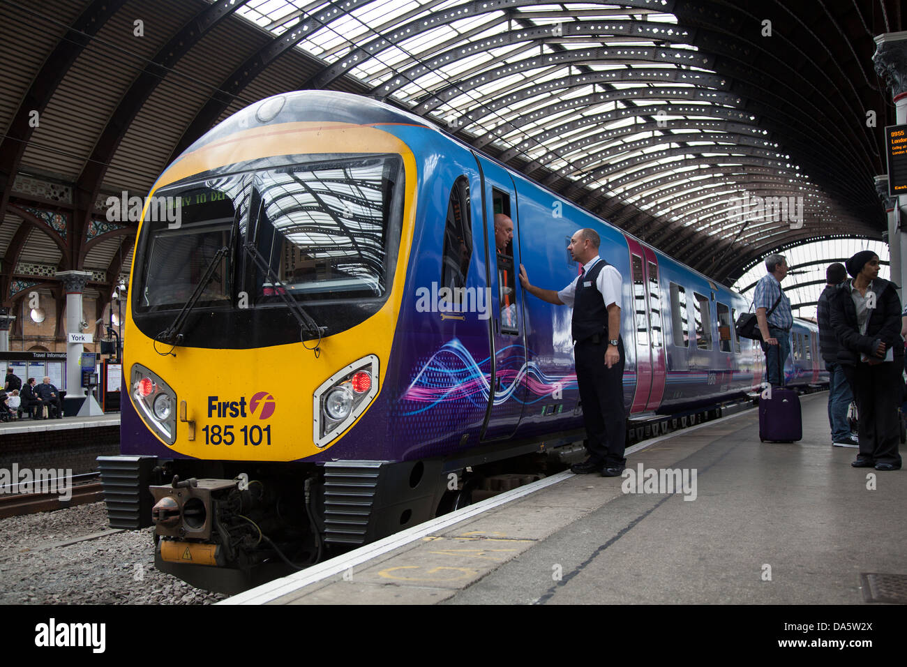 First rail transport 185101 at main-line railway station in the city of ...