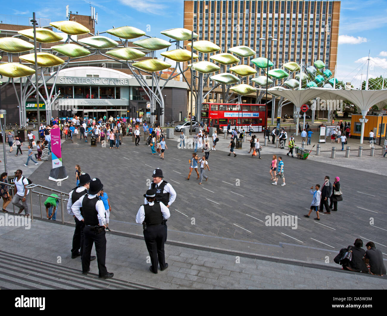 View of the Stratford Shoal sculpture at the entrance of Stratford ...