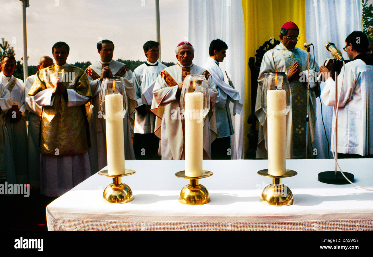 Tabor Czech Republic Bohemia Klokoty Monastery Priests At Outdoor Altar ...
