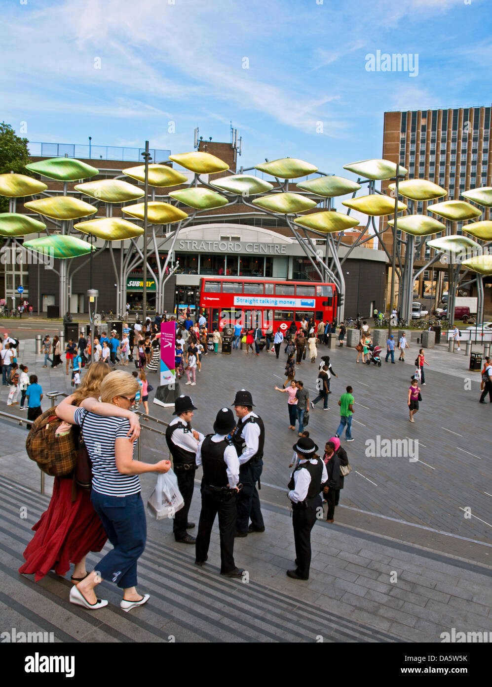 View of the Stratford Shoal sculpture at the entrance of Stratford ...