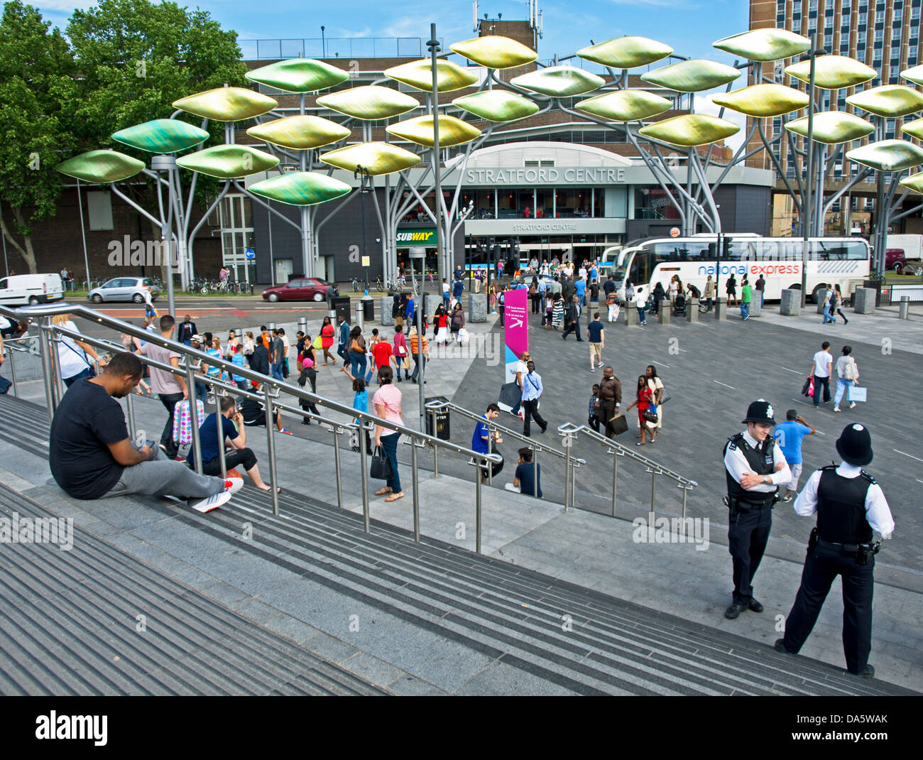 View of the Stratford Shoal sculpture at the entrance of Stratford ...