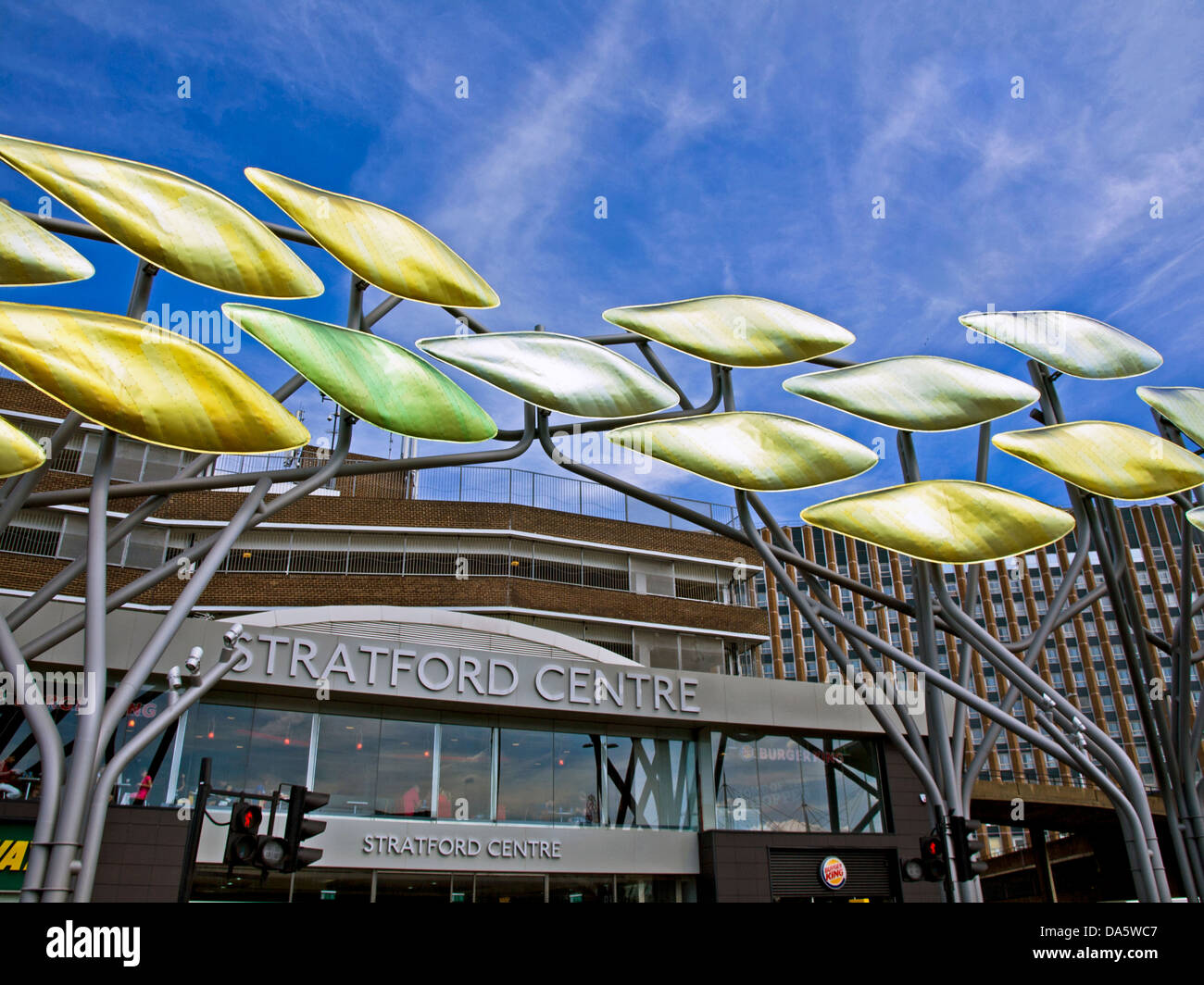 View of the Stratford Shoal sculpture at the entrance of Stratford ...