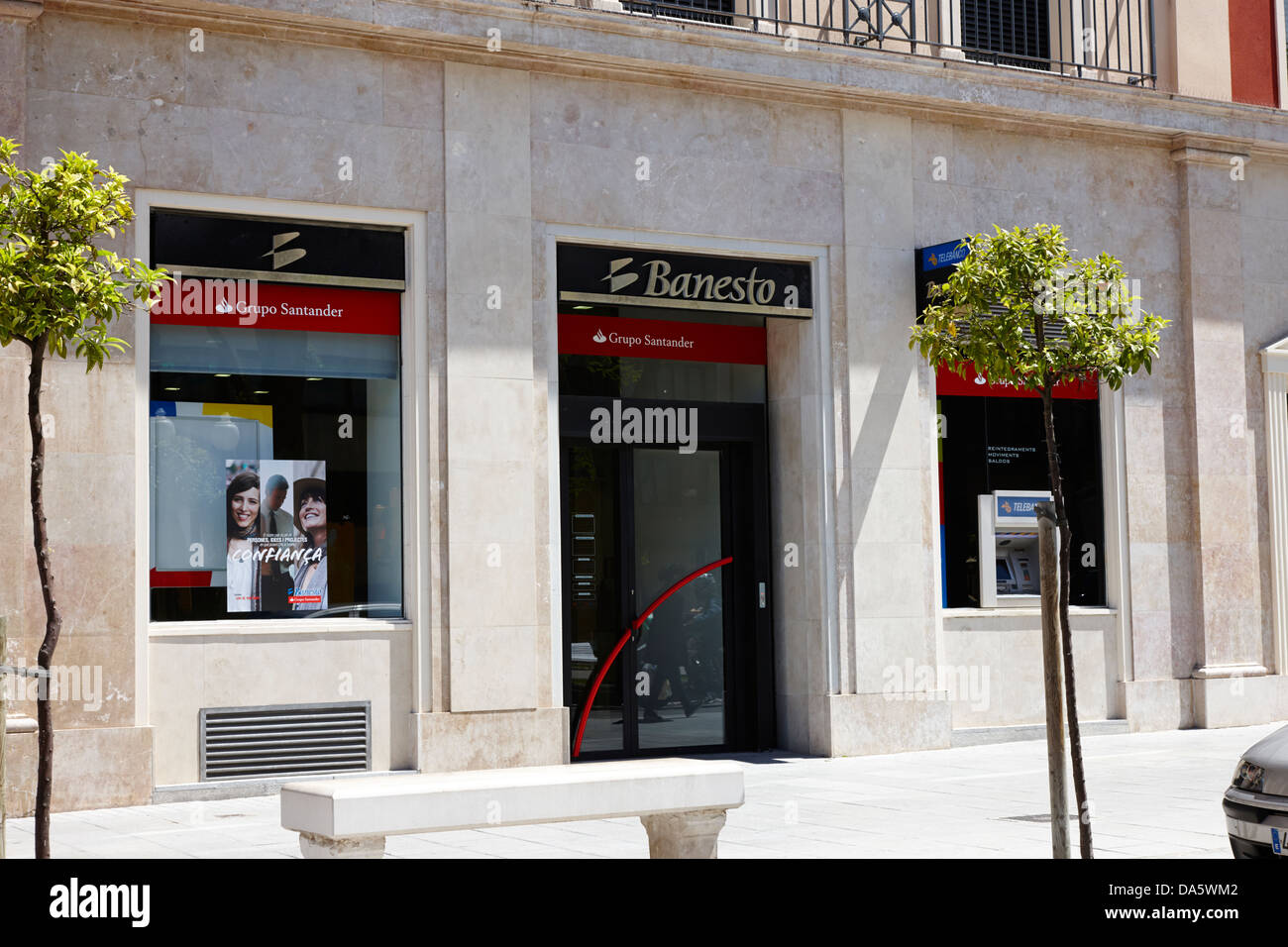 branch of banesto bank part of the santander group on the high street ...