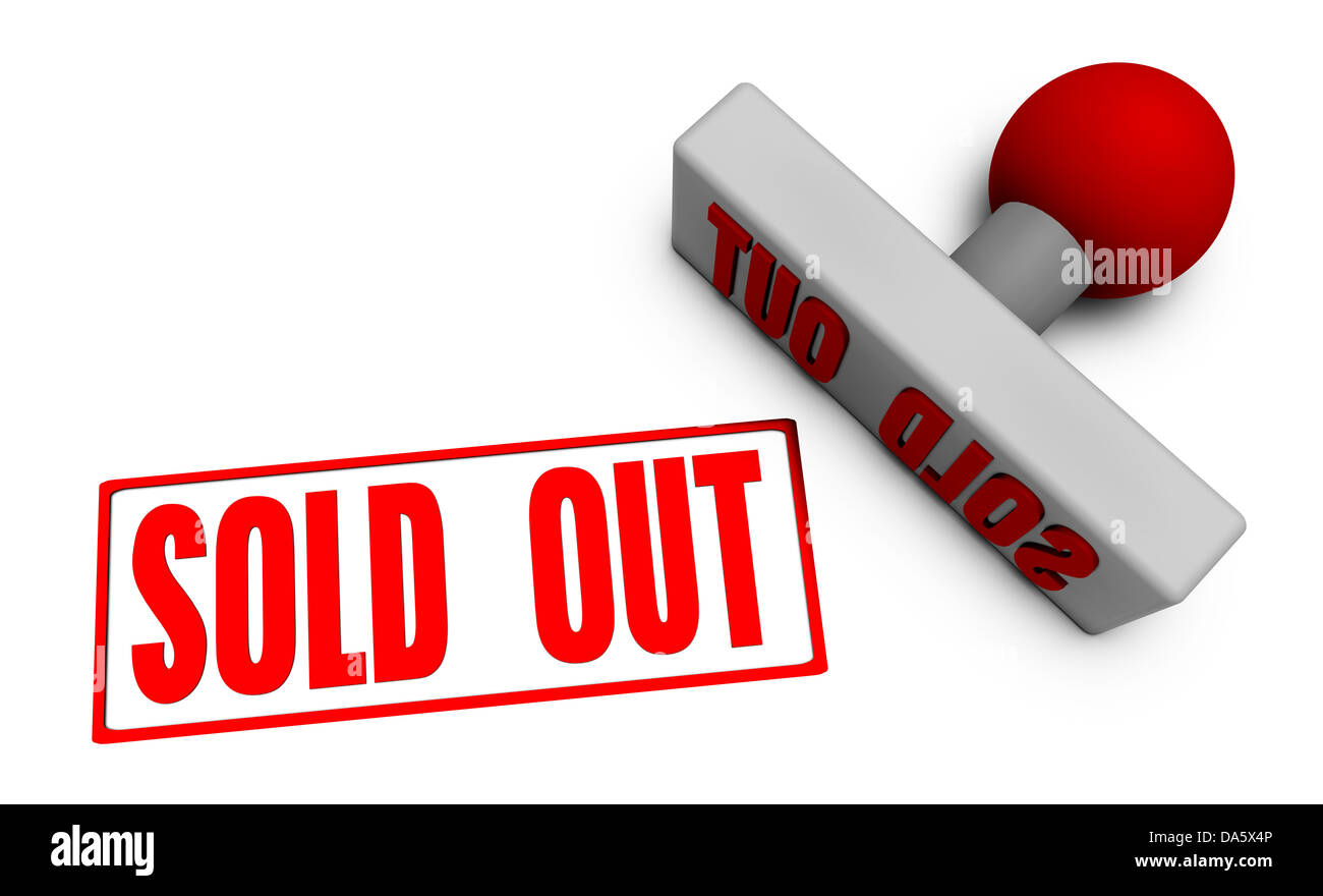 Sold Out Stamp or Chop on Paper Concept in 3d Stock Photo - Alamy