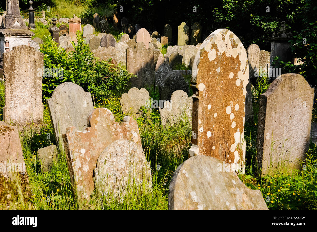 Gravestones in a very old graveyard Stock Photo - Alamy