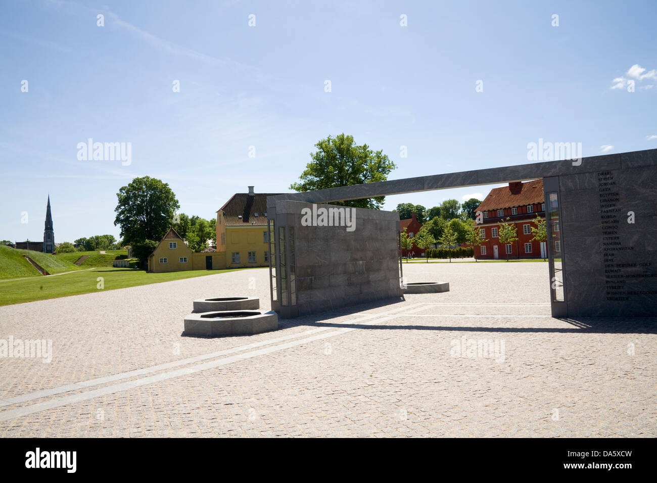 Copenhagen Denmark EU new National Memorial with the granite walls has ...