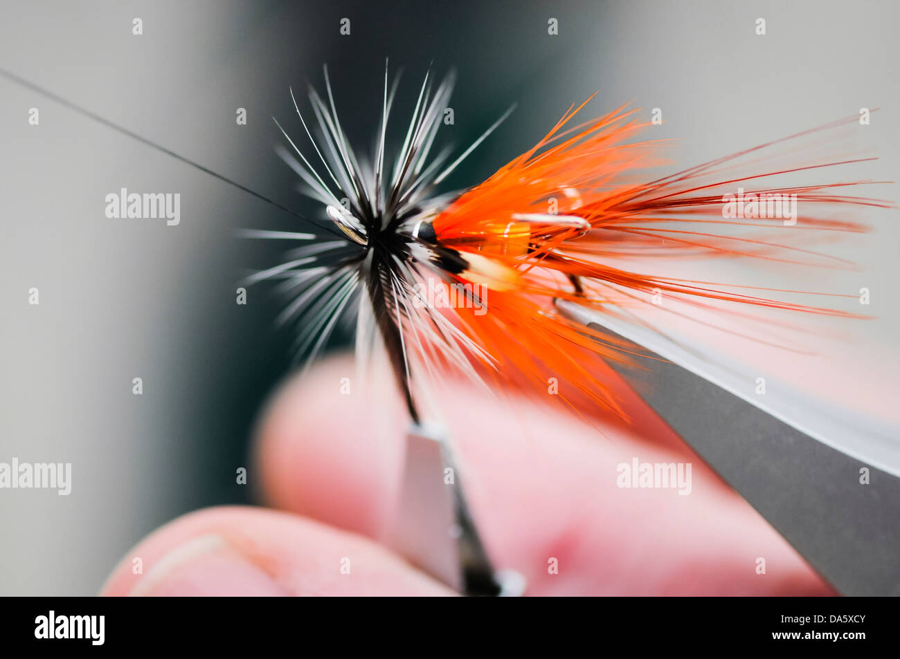 Fly tying demonstration Stock Photo - Alamy