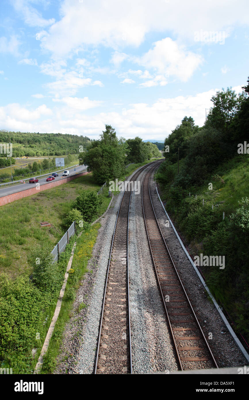 Double rail tracks hi-res stock photography and images - Alamy