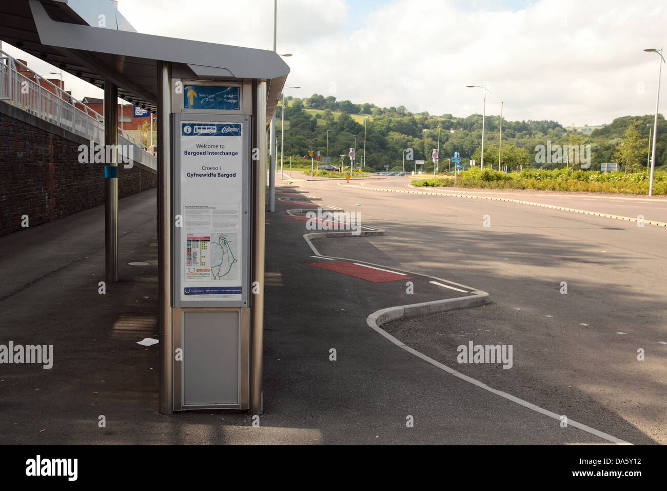 View of the new bus station at Bargoed Stock Photo - Alamy