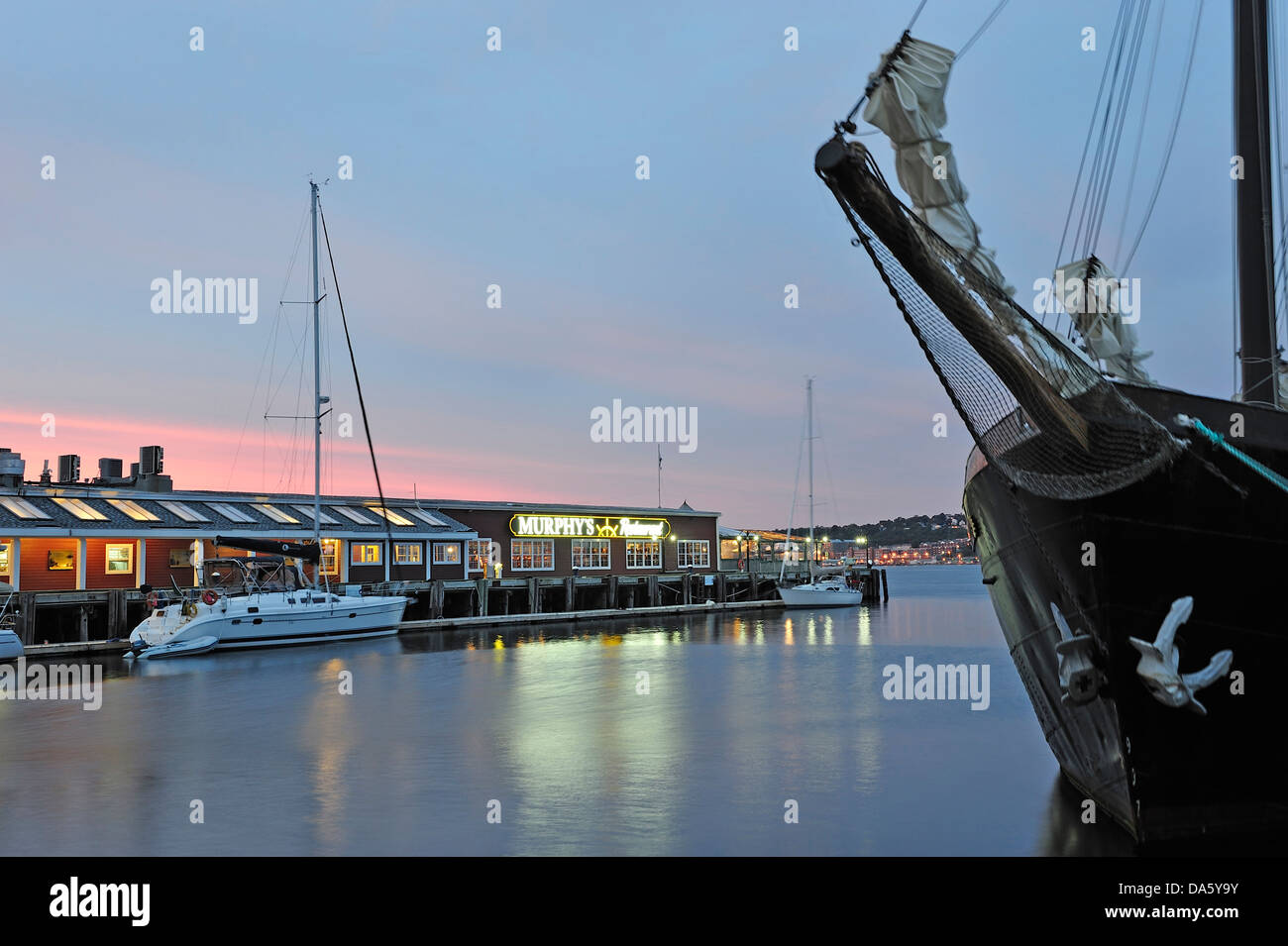 Waterfront, Harbor, Halifax, Nova Scotia, Canada, boats, evening Stock ...