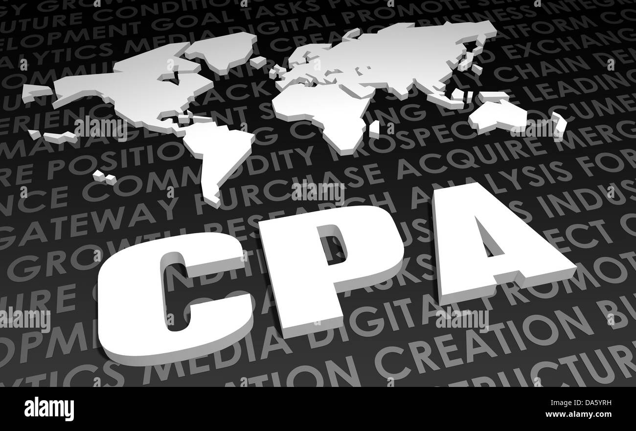 CPA Industry Global Standard on 3D Map Stock Photo - Alamy