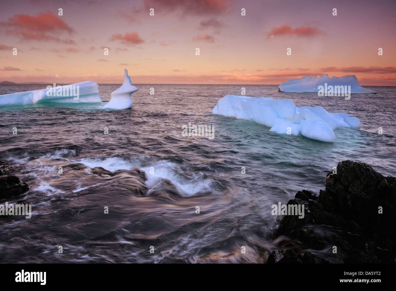 Icebergs, iceberg, floating, Crow Head, Twillingate, Newfoundland ...