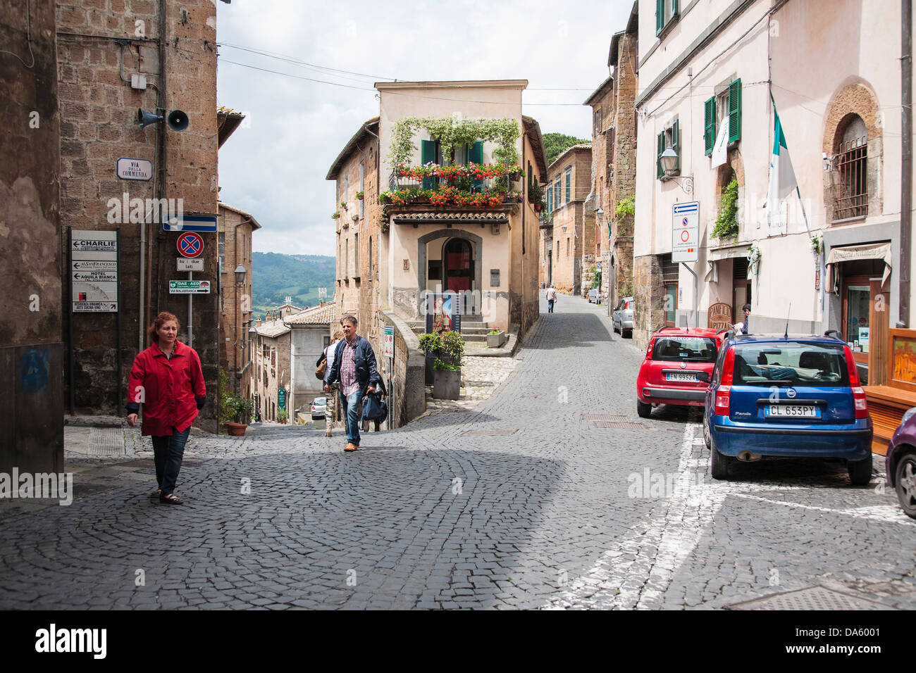 The cobbled streets of Orvieto in Italy Stock Photo - Alamy