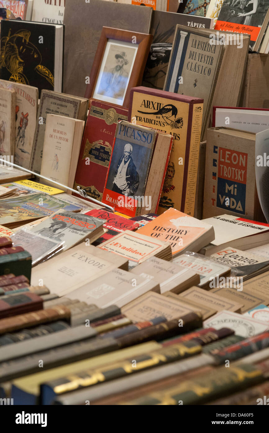 Used books for sale at a kiosk on the Passeig de Gràcia - Eixample ...