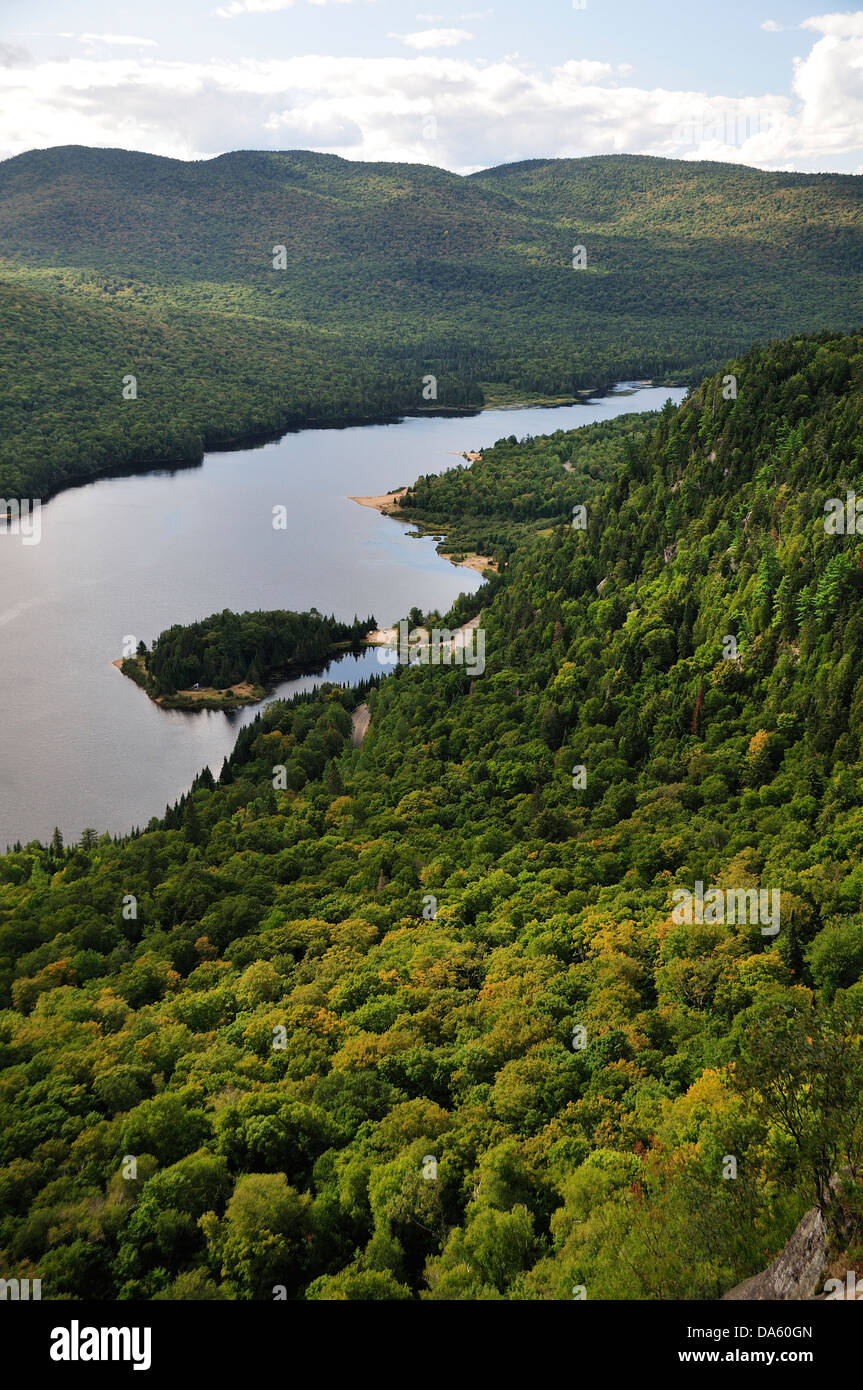 Canada, Clouds, Overlooking, Lac Monroe, lake, National Park, Mont ...