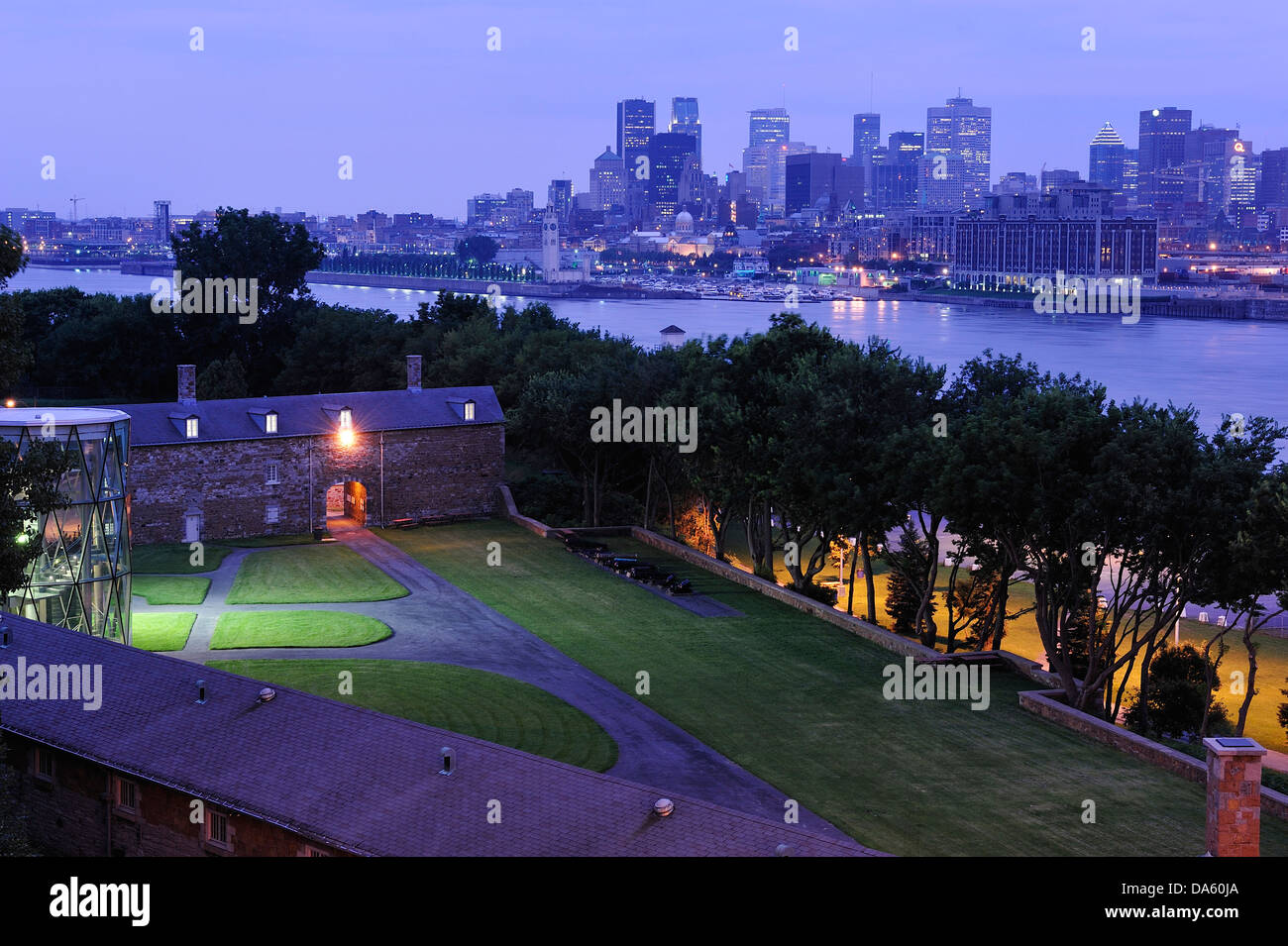 Canada, Montreal, Quebec, boats, buildings, cityscape, courtyard, grass ...