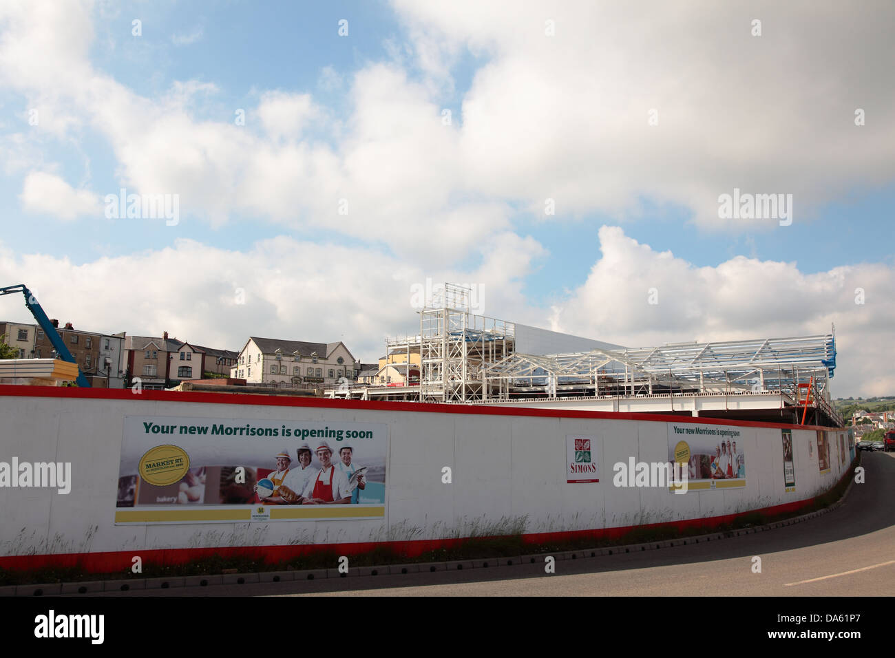View of construction site for new Morrisons store in Bargoed Stock ...
