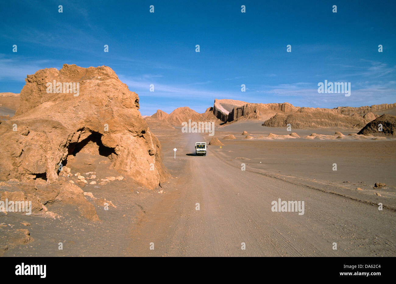 Luna Valley Chile Atacama Desert Truck On Desert Road Stock Photo - Alamy