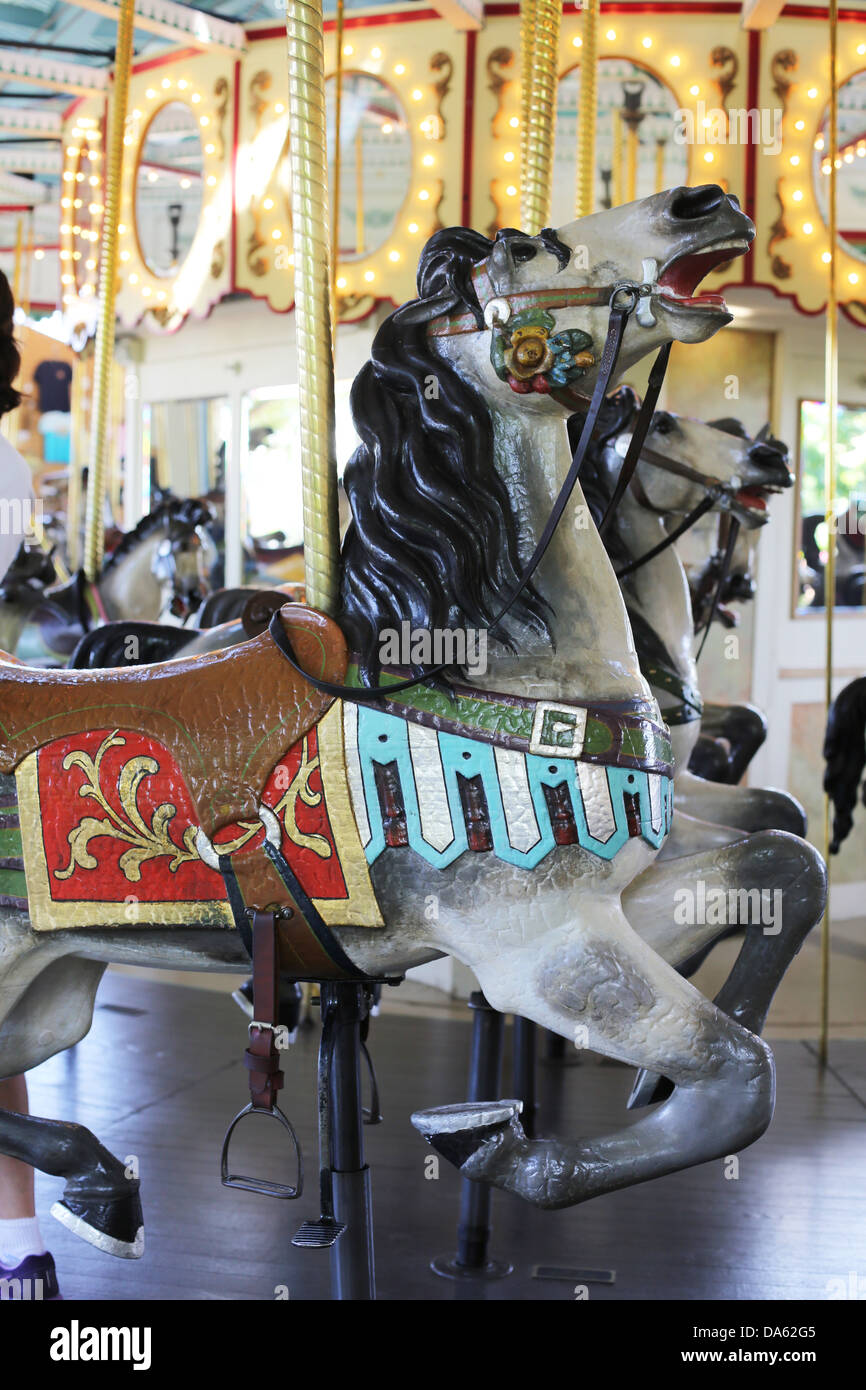 An antique horse on a carousel Stock Photo - Alamy