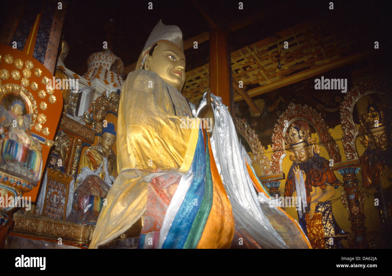 Tibet China Inside Ganden Monastery Golden Buddha Stock Photo - Alamy