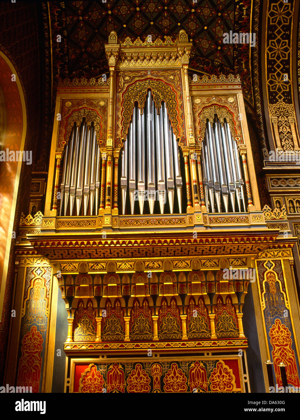 Prague Czech Republic Josefov (jewish Quarter) Spanish Synagogue Organ ...