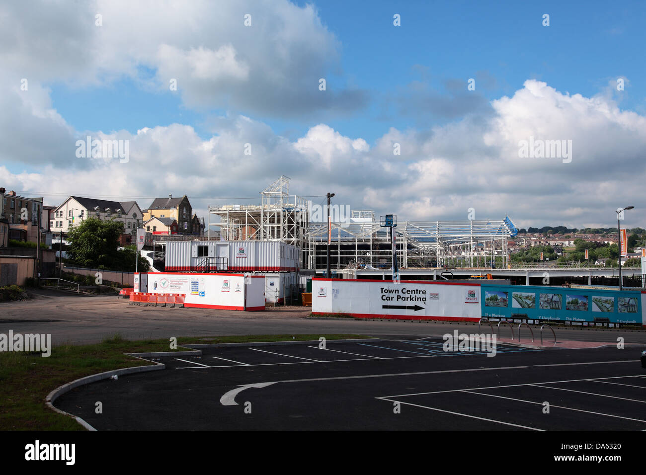 View of construction site for new Morrisons store in Bargoed Stock ...