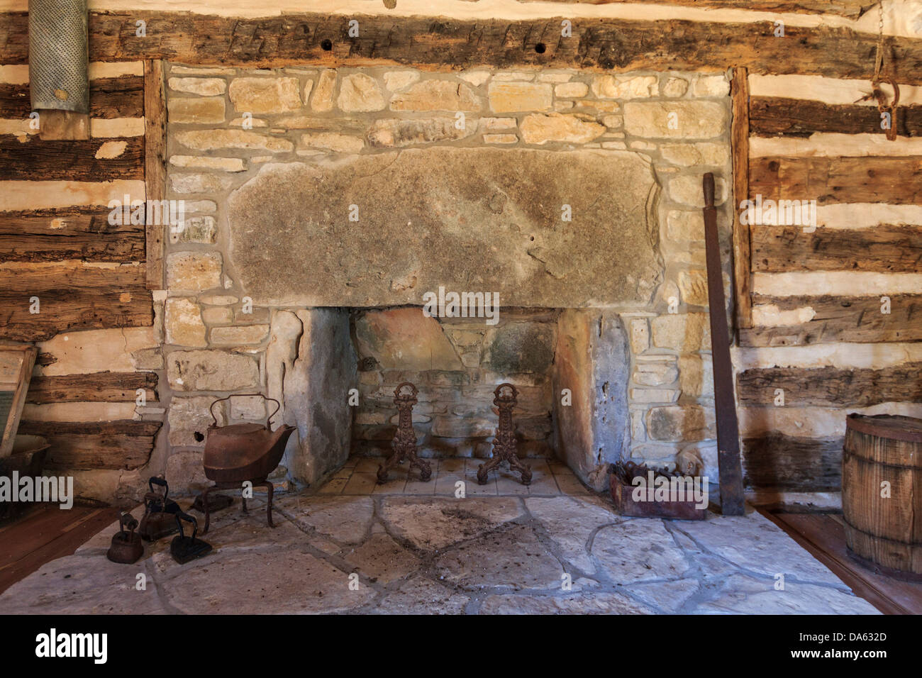 Independence, interior, log cabin, wooden, hut, Seward, Plantation ...